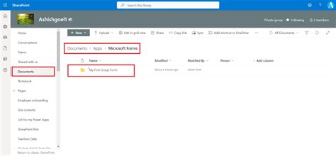 Personal And Group Microsoft Forms Attachment Location Ashish Coder