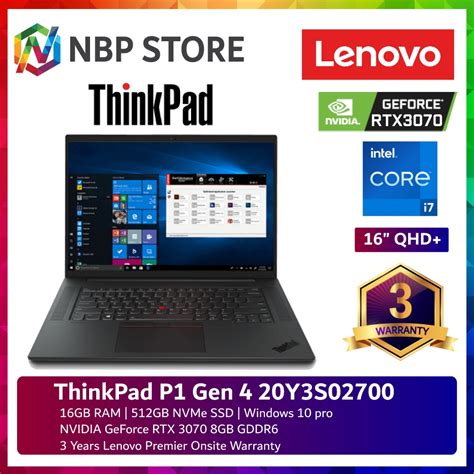 Lenovo ThinkPad P Gen Y S QHD Laptop Shopee Malaysia
