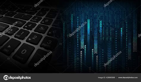 number binary circuit keyboard future technology blue hud cyber