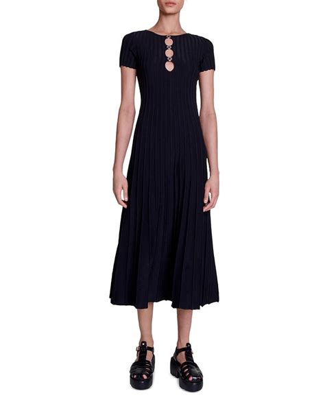 Maje Roxou Rib Knit Midi Dress Bloomingdales
