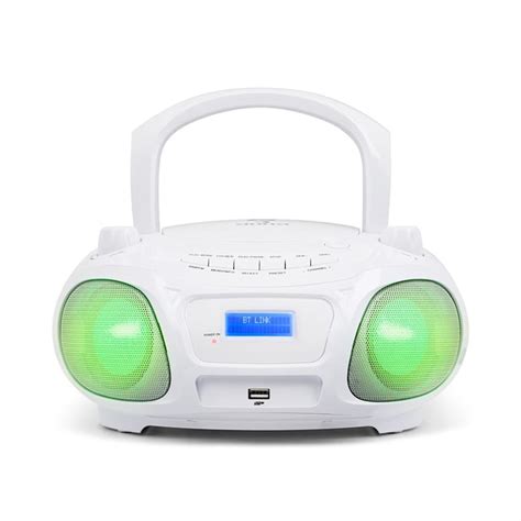 Auna Roadie Dab Cd Player Dab Dab Fm Led Disco Light Effect Usb Bluetooth White