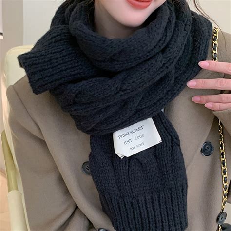 블링앤수 니트 꽈배기 머플러 케이블 목도리 Nll329 블랙