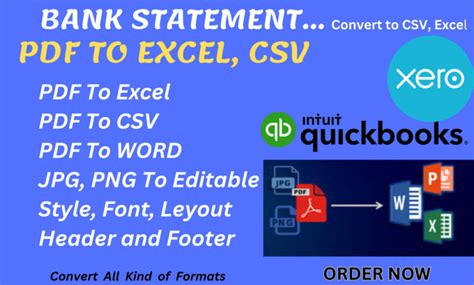 Do Pdf To Excel Csv Goggle Sheet And Bank Statement Reconcile In Quickbooks By Ripon Fiverr