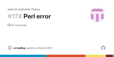 Perl Error · Issue 174 · Webminauthentic Theme · Github