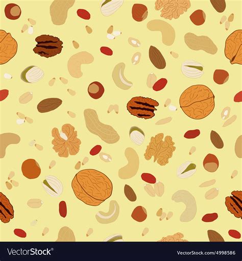 Nuts Pattern Royalty Free Vector Image Vectorstock