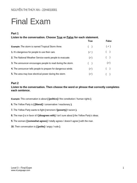 Final Exam | PDF
