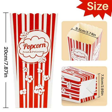 18 Popcorn Boxes Easy Assembly 46oz Square Popcorn Bowls Square