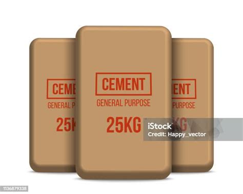 시멘트 가방의 창조적 인 벡터 일러스트 레이 션 투명 한 배경에 고립 된 종이 자루 아트 디자인 서식 파일입니다 추상적인 개념 그래픽 요소 3차원 형태에 대한 스톡 벡터