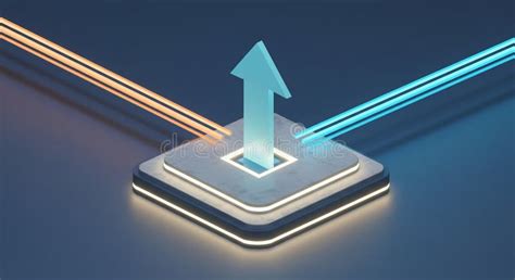 Arrow Rising Up With Glowing Lines Illustrating Growth Concept Stock