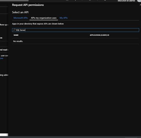 Azure App Registrations Sql Server Permission For C App Stack Overflow