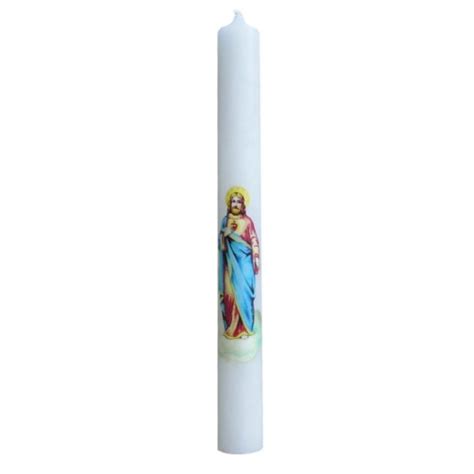 Bougie Cire 21cm Sacré Cœur de Jésus Boutique Saint Joseph