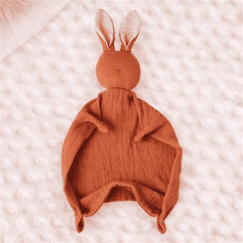 Doudou Bébé Personnalisé Lapin Mousseline And Prénom
