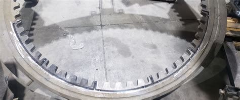 Grader Circle Teeth Damaged And Worn Repair With New Segments Motor