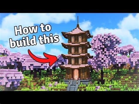 How To Build A Cherry Blossom Temple Minecraft Tutorial Minecraft