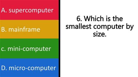 Quiz Types Of Computers Set A Retake Pptx Free Download