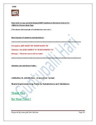 SAP Validation And Substitution PDF