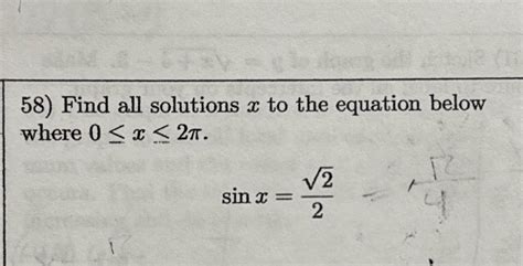 Solved Find All Solutions X To The Equation Below Where Chegg Com
