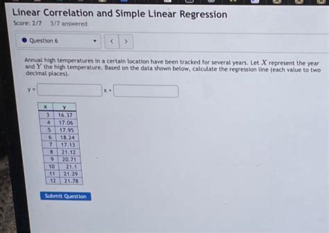 Solved Linear Correlation And Simple Linear Regression