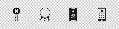 set wrong key bunch of keys mobile with fingerprint scan and and