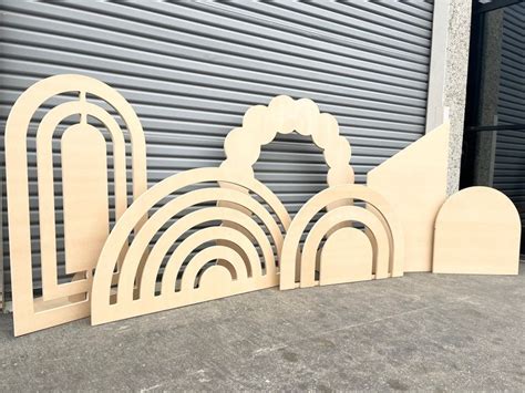 6 Piece Mini Backdrop Set Mini Wood Rainbow Wood Open Arch With