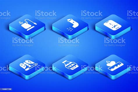 세트 하트 비트 증가 Hookah 니코틴 껌 물집 팩 질병 폐 흡입기 및 금연 아이콘 벡터 3차원 형태에 대한 스톡 벡터 아트