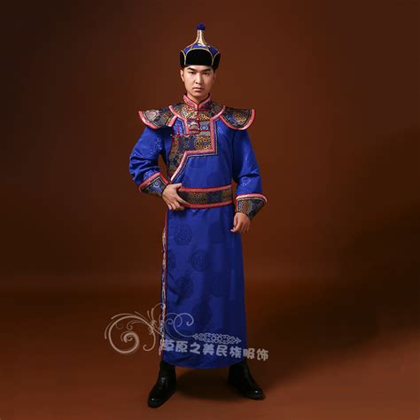男士蒙古袍日常装生活春秋季长款蒙古舞蹈演出服蒙古族日常服新品虎窝淘