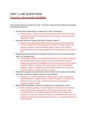 Forensics Unit 1 Lab Questions Docx UNIT 1 LAB QUESTIONS Forensics Beyond The CSI Effect