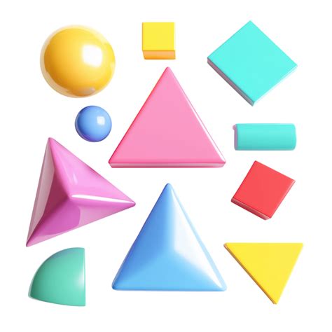3d Rendered Geometric Shapes In Vibrant Colors Dynamic Angular Forms And Vibrant Hues Isolated