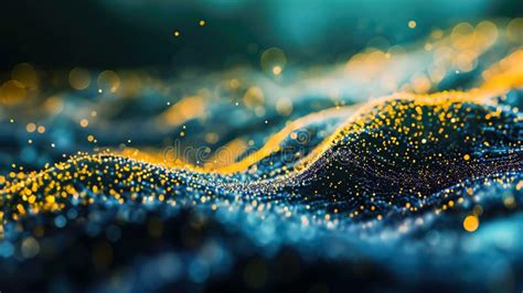 Digital Wave With Many Dots And Particles Abstract Dynamic Wave Background Stock Illustration