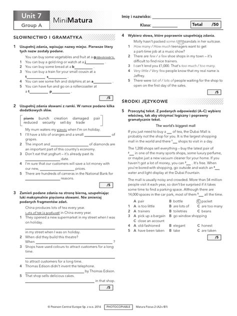 Unit 7 Minimatura Group A Pdf Wales