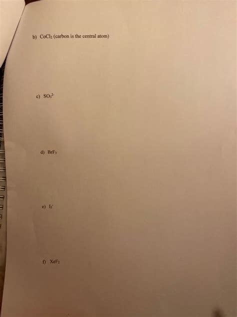Solved 1 Write A Lewis Structure For Each Molecule Or Ion