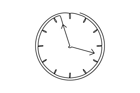 Wall Clock Continuous Line Art Graphic By Subujayd · Creative Fabrica