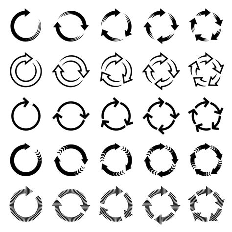 Premium Vector Set Of Black Vector Arrows Circular Design Elements Different Shapes