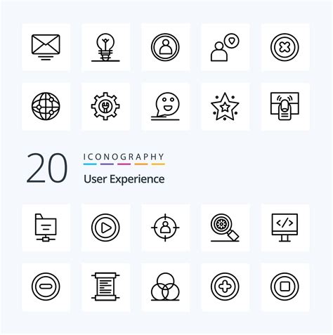 20 User Experience Line Icon Pack Like Gear Research Target 26185431 Vector Art At Vecteezy