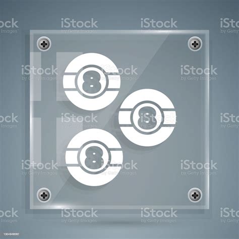 회색 배경에 고립 된 숫자 8 아이콘흰색 당구 풀 스누커 공 정사각형 유리 패널 벡터 1에 대한 스톡 벡터 아트 및 기타 이미지 1 8 경쟁 Istock