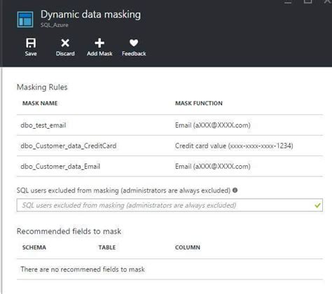 configure and customize sql azure dynamic data masking