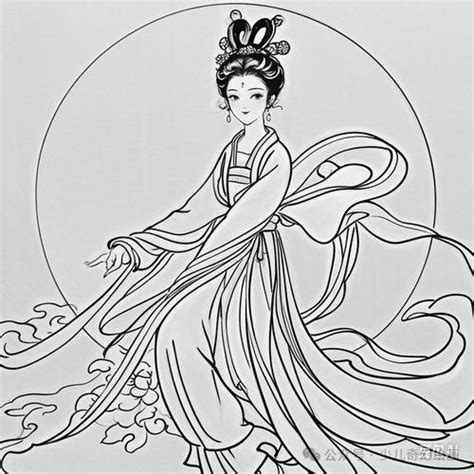 嫦娥简笔画古风又简单又好看简单又好看（共16张） 简笔画图片大全