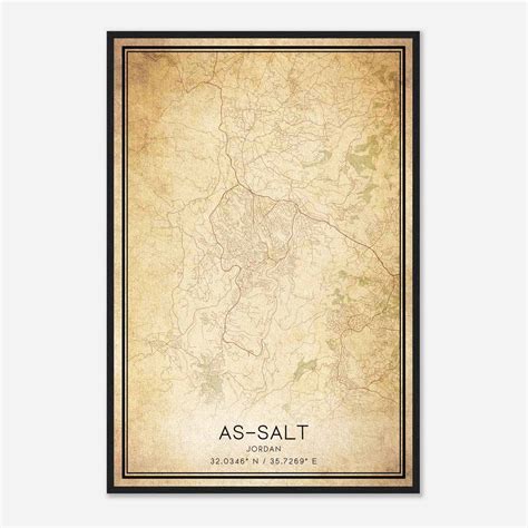 Vintage Assalt Jordan Map Poster Assalt City Road Wall Art Print