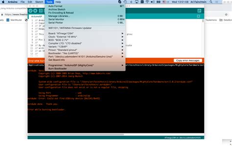 Can Not Burn Bootloader Issue MCUdude MightyCore GitHub