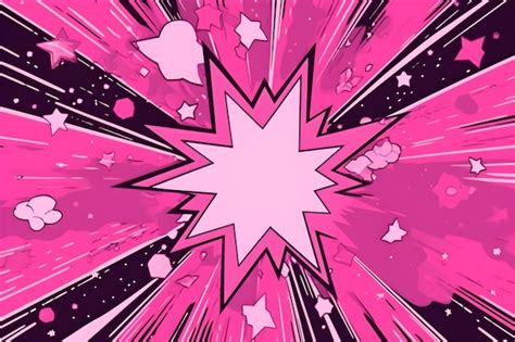 Premium Ai Image Pink Cartoon Comics Explosion
