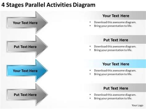 levels of parallel processing 4 stages activities diagram powerpoint