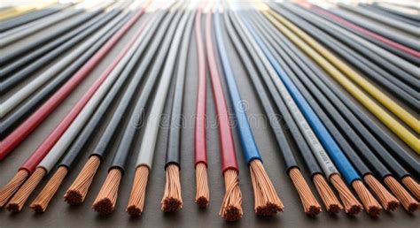 Arrangement Of Colorful Electrical Cables With Copper Wires And