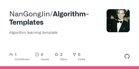 Github Nangongjinalgorithm Templates Algorithm Learning Template