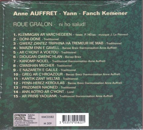 Roue Gralon Ni Ho Salud Anne Auffret Yann Fañch Kemener 2013 Cd Keltia Musique