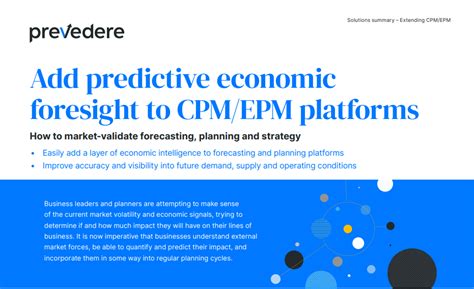 Solution Summary Epmcpm Prevedere