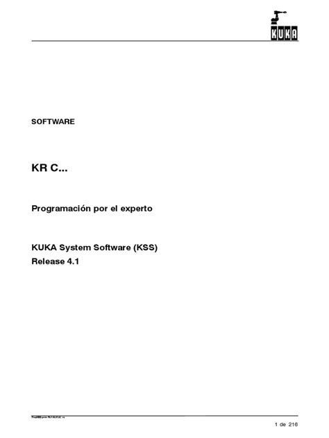 software kr c programación por el experto kuka system software kss