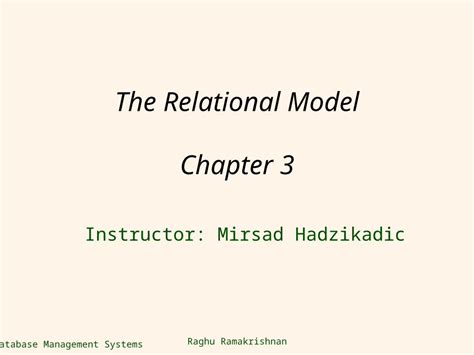 Ppt Database Management Systems 1 Raghu Ramakrishnan The Relational Model Chapter 3 Instructor