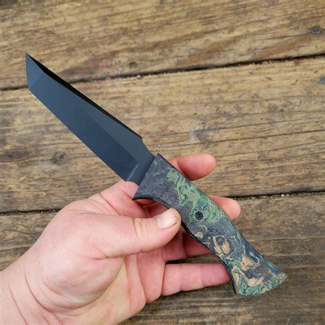 Tactical Tanto Mini Bowie Knife Handmade In Cpm Magnacut With Burl M