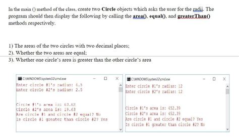 Solved Write A Circle Class That Has The Following Field