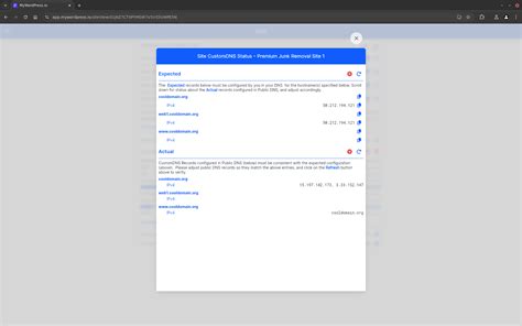 Custom Dns Mywordpress Documentation